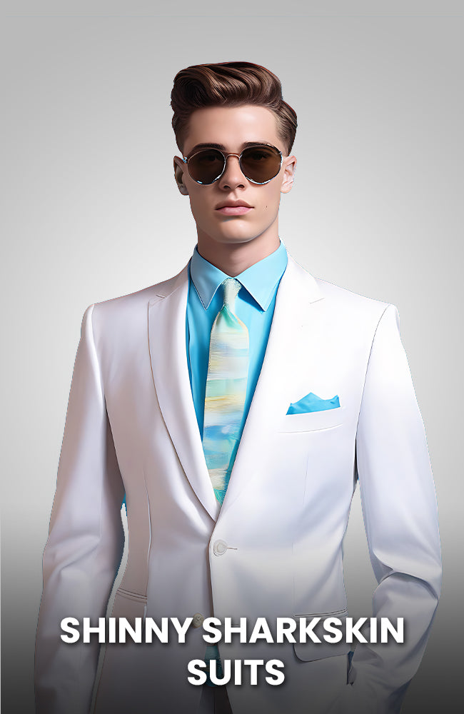 Shiny Sharkskin Suits - Emensuits
