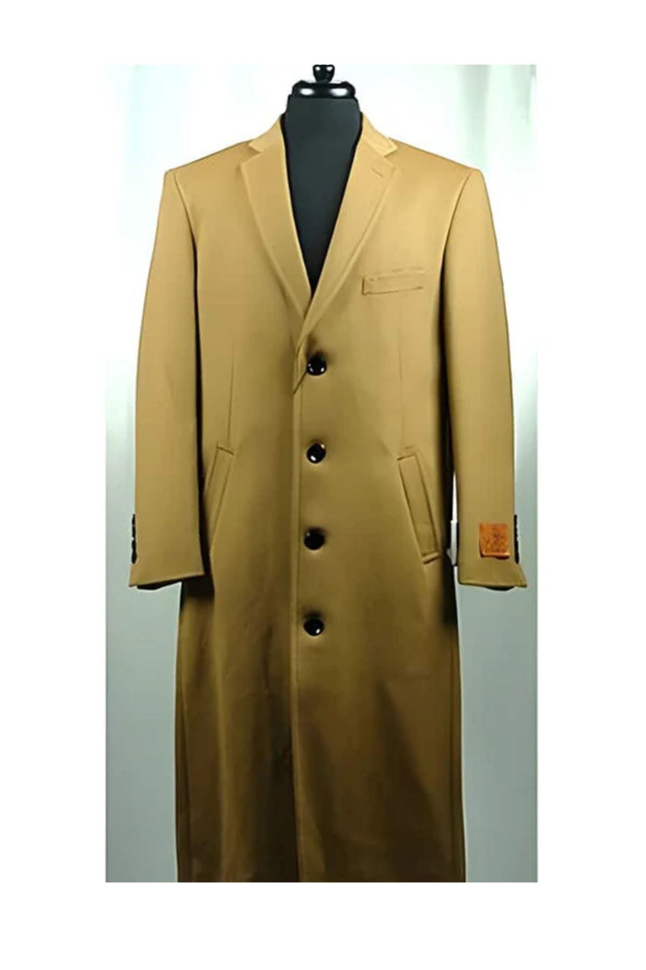 Coat 4 Button Wool Blend Camel Bravo Top Overcoat