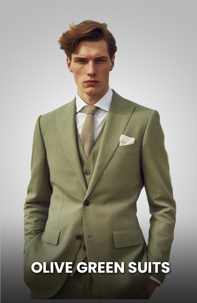 Olive Green Suits for Men - Emensuits