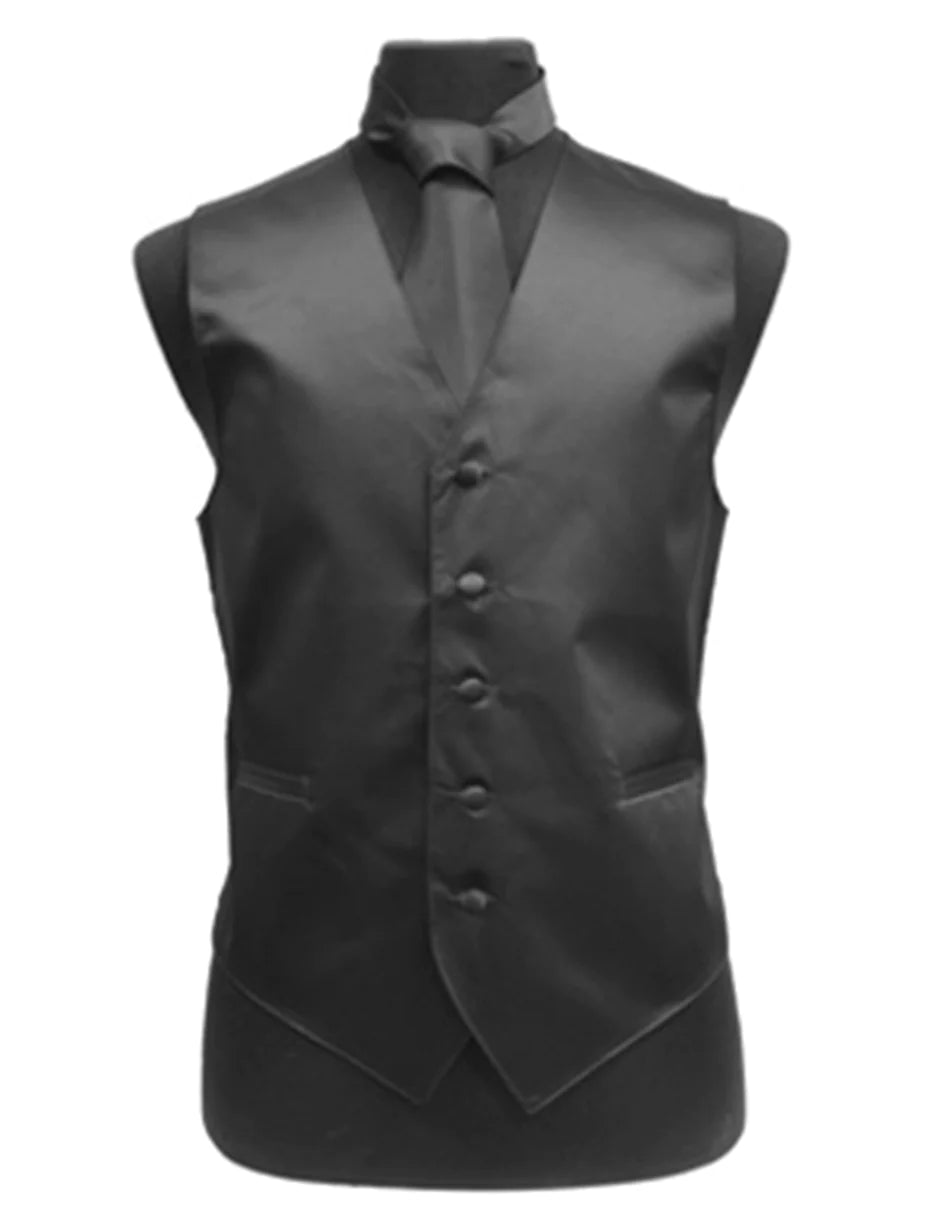 Small Solid Black Vest Set