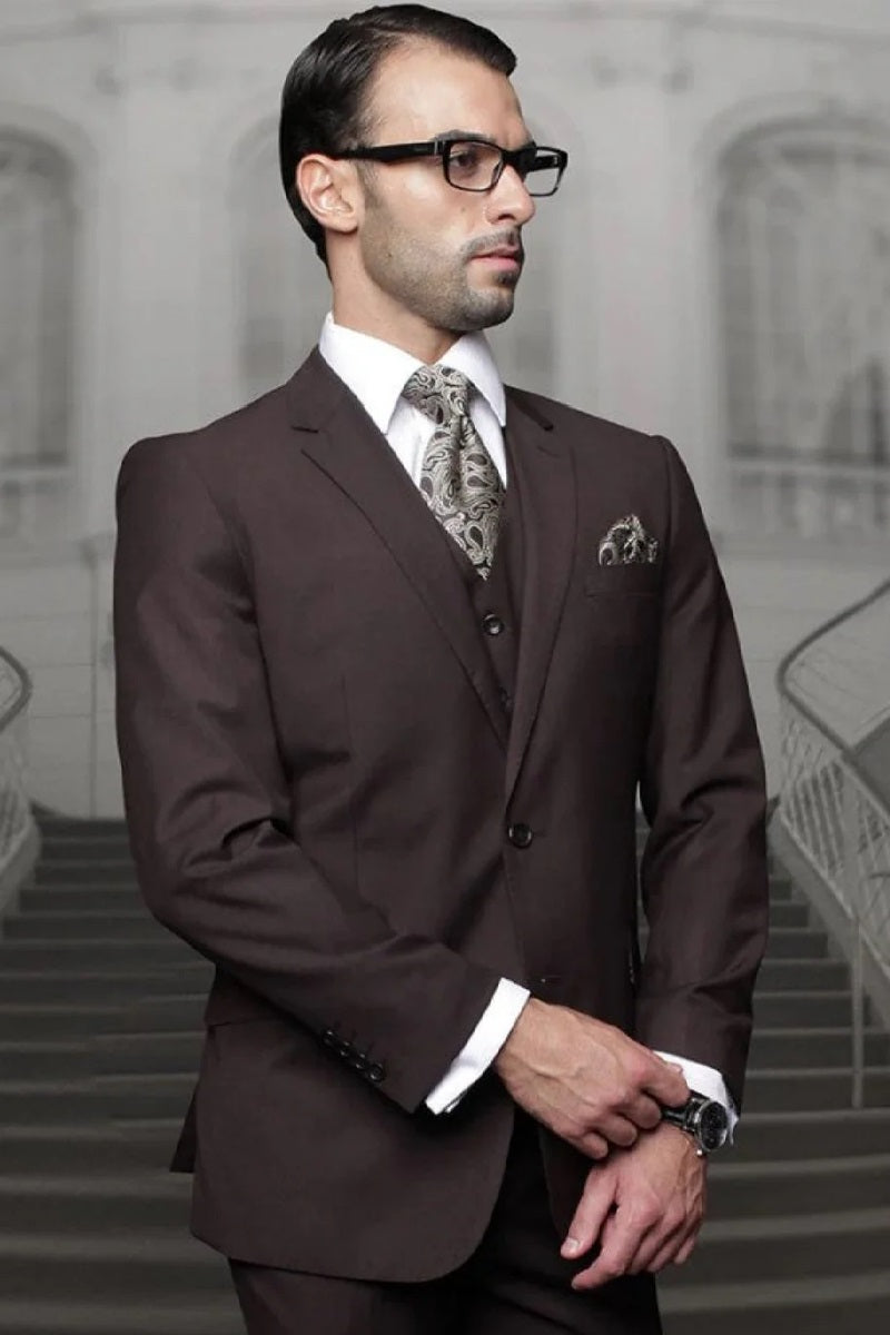Coat Big and Tall Suit - Brown Big and Tall Regular Fit 3 PC Suit