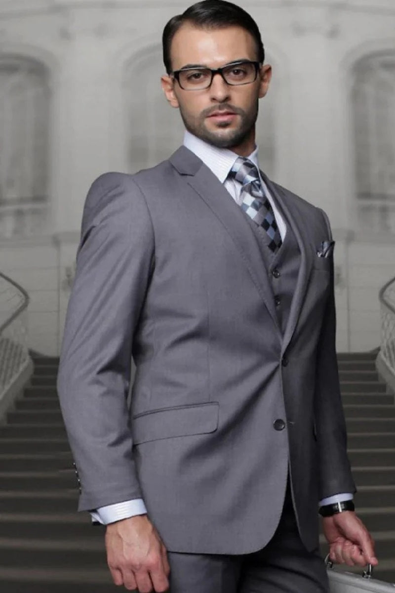 Coat Big and Tall Suit - Charcoal Big and Tall Regular Fit 3 PC Suits