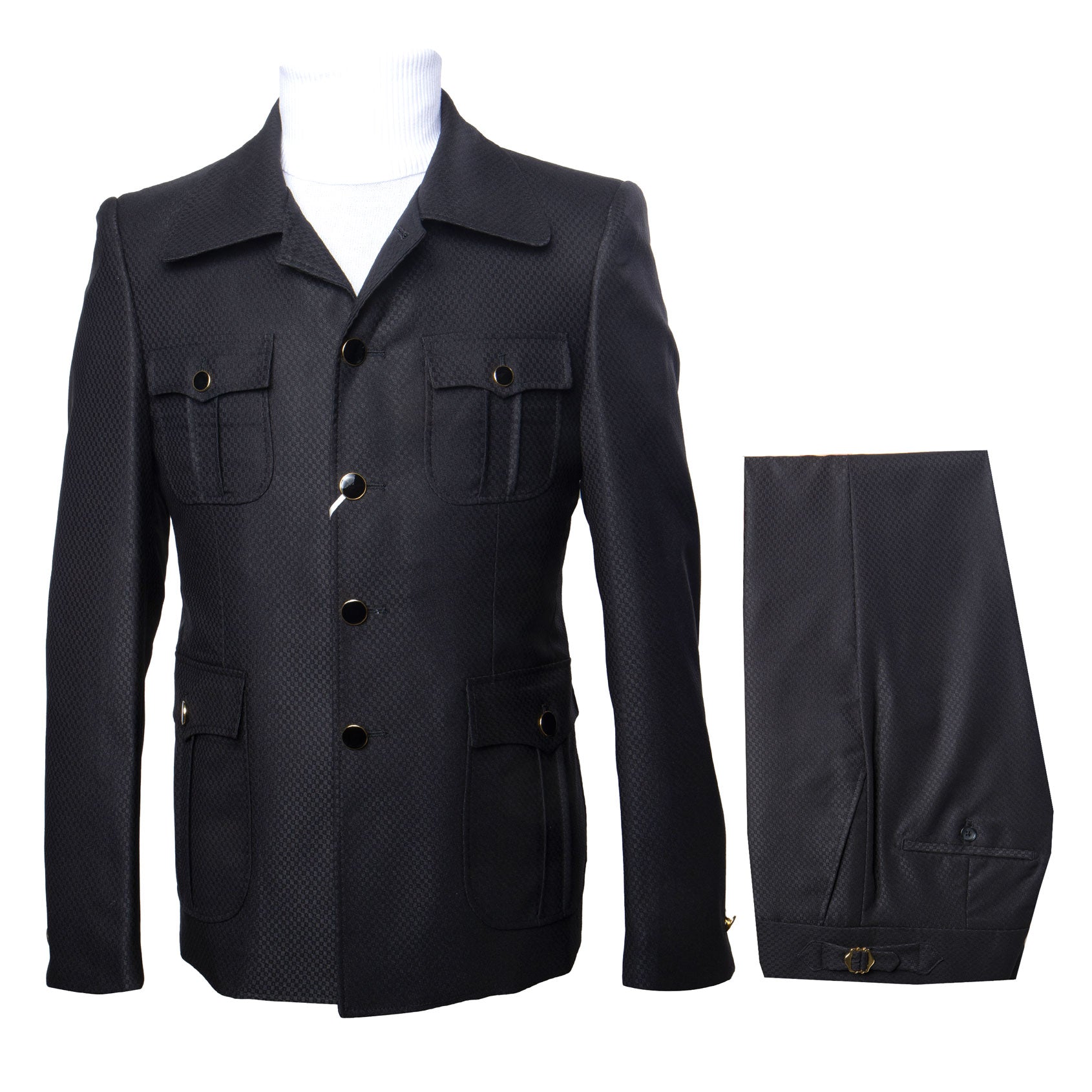 S Rossi Man DUKE RM1769 â€“ Slim Fit Black 3-Piece Suit for Men ...