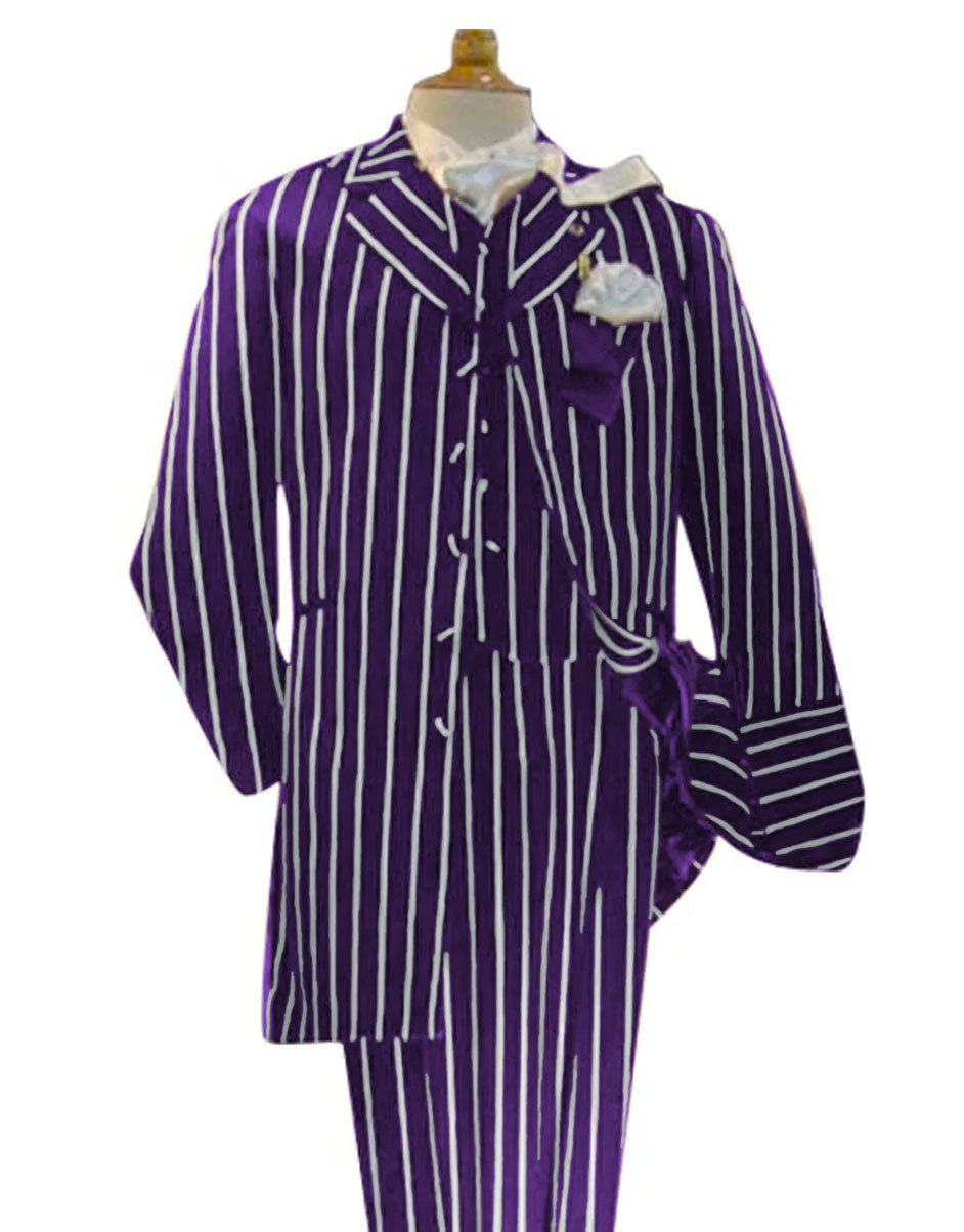 38 Dark Purple and White Pinstripe Zoot Suit - Gangster 1920s Pinstripe ...