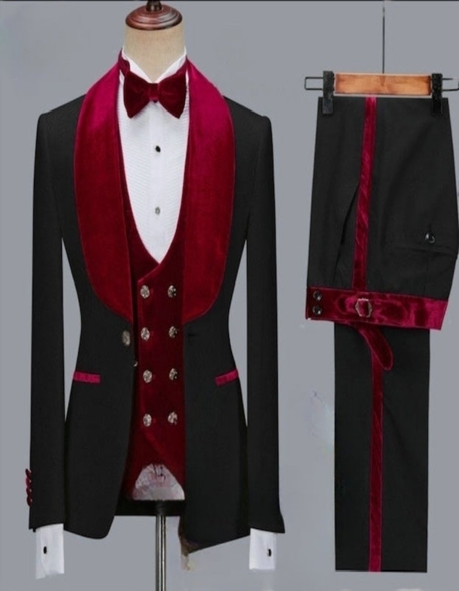 Coat Mens Black Dinner Jacket - Two Toned Color Blazer - Black and ...