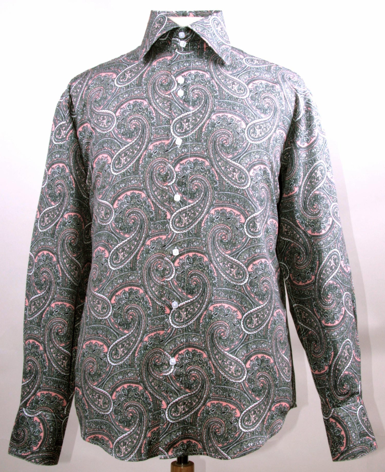 M "Paisley Pattern Men's Regular Fit Sports Shirt - Rose Fancy"
