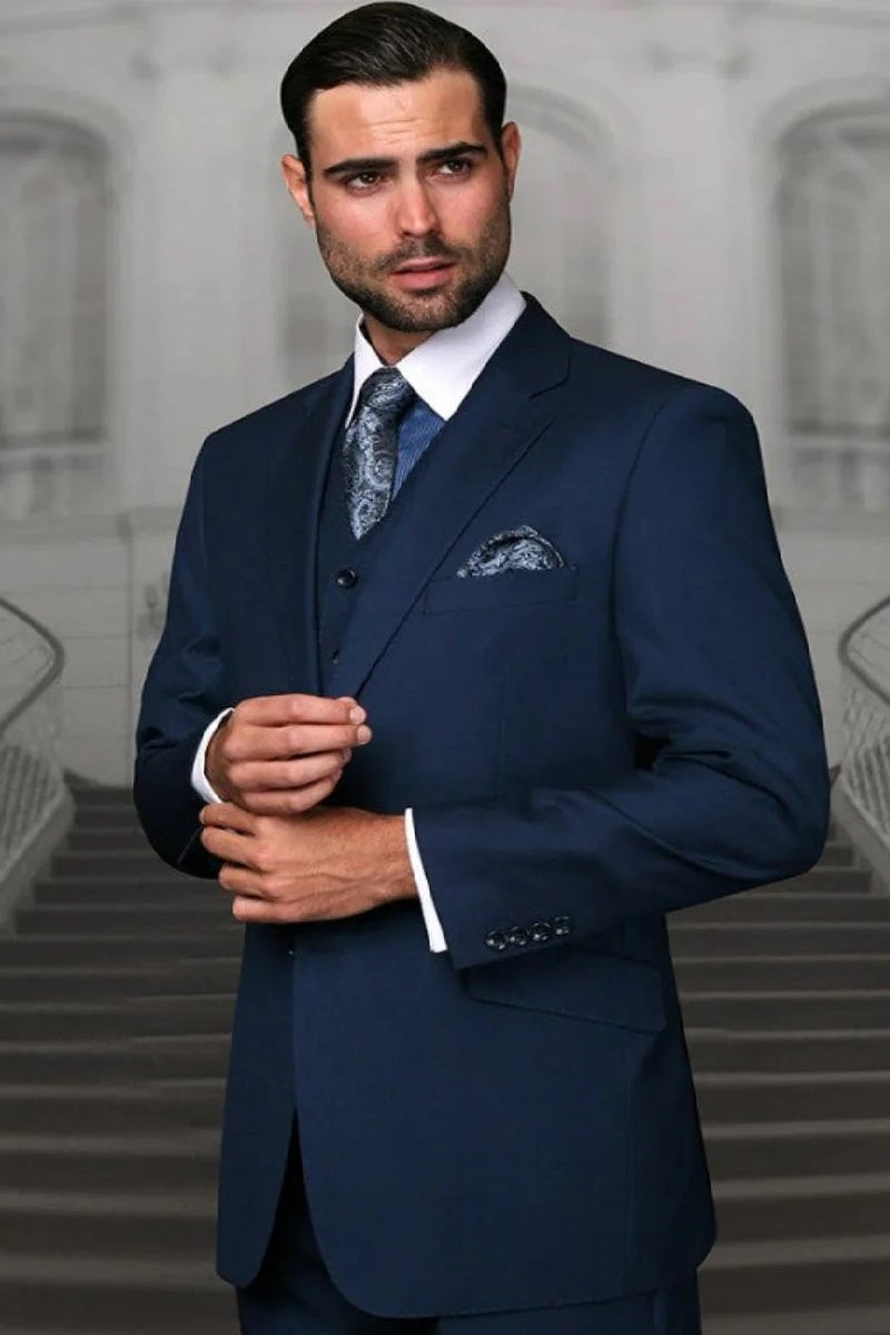 Coat Big and Tall Suit - Indigo Big and Tall Regular Fit 3 PC Suit