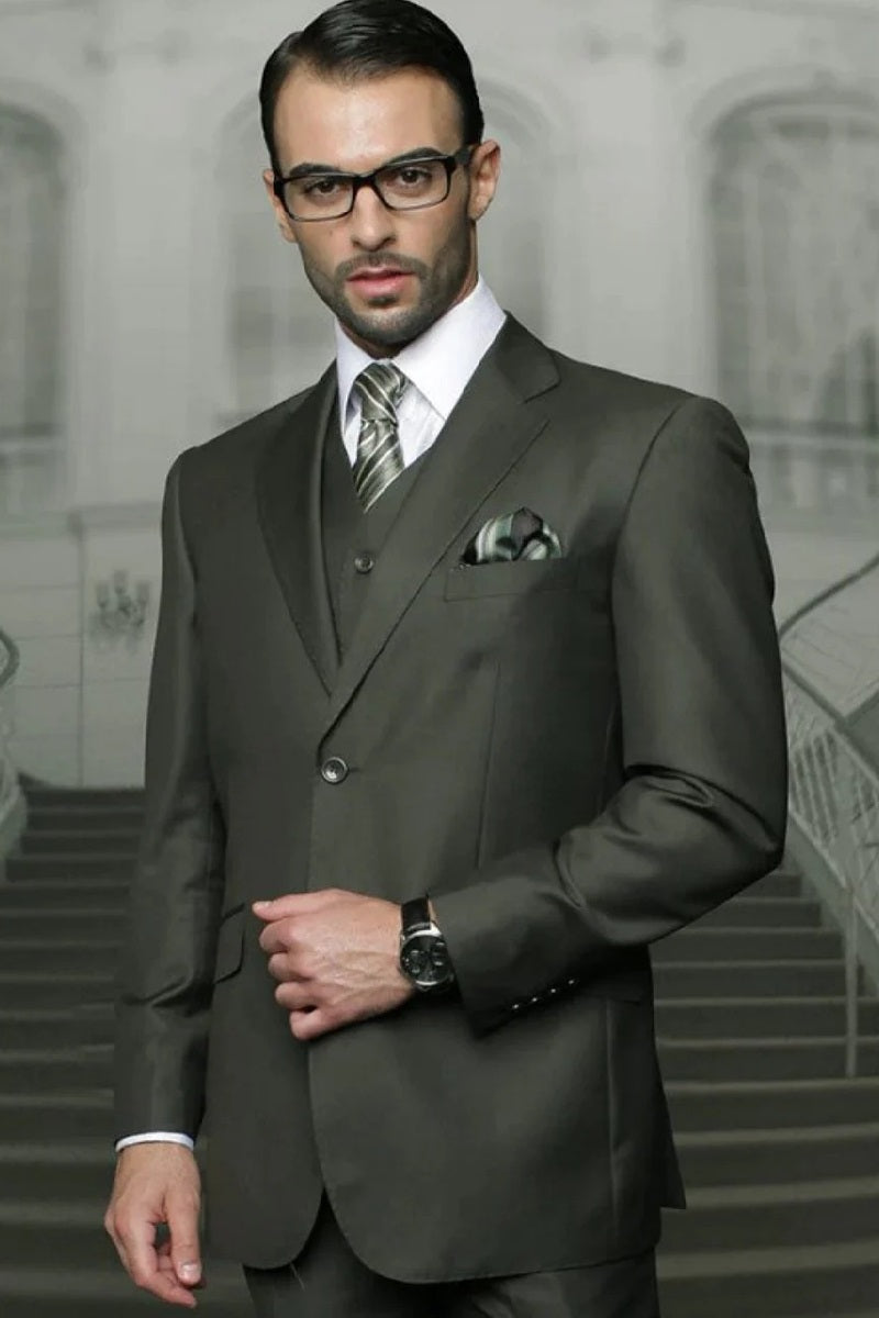 Coat Big and Tall Suit - Olive Big and Tall Regular Fit 3 PC Suit