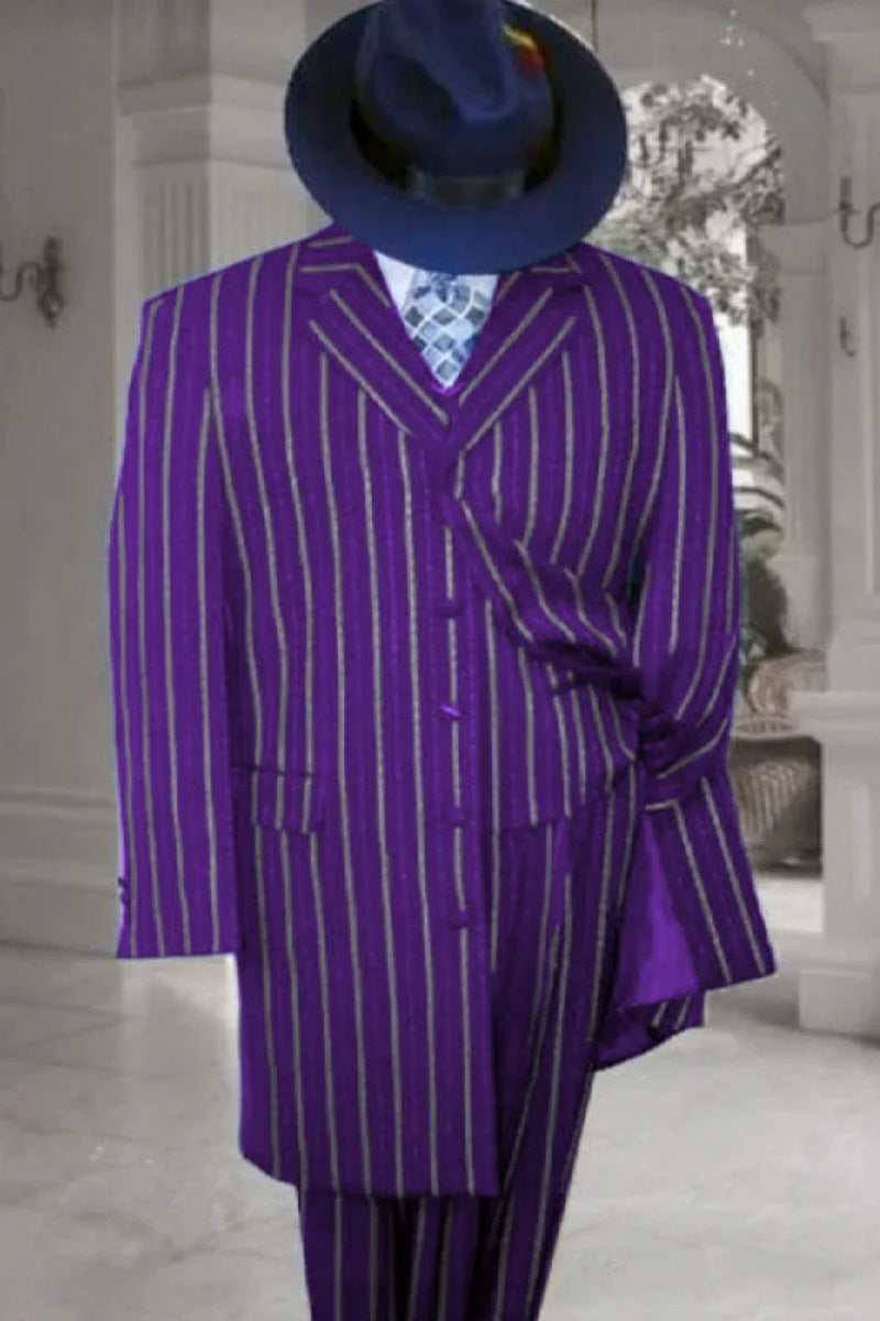 Coat Purple Zoot Suit - 1920s Suit - Gangster Long Suit