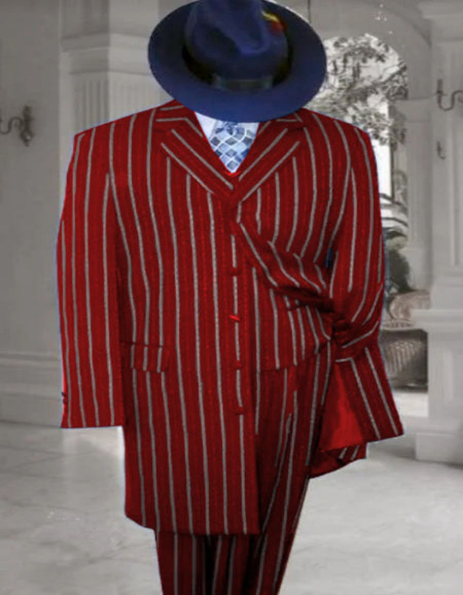 34 Red Zoot Suit - 1920s Suit - Gangster Long Suit
