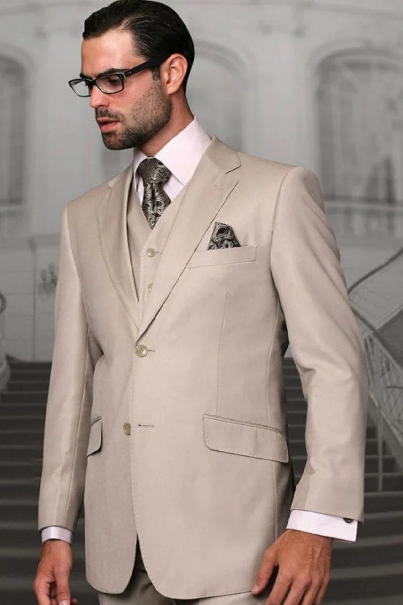 Coat Big and Tall Suit - Tan Big and Tall Regular Fit 3 PC Suit