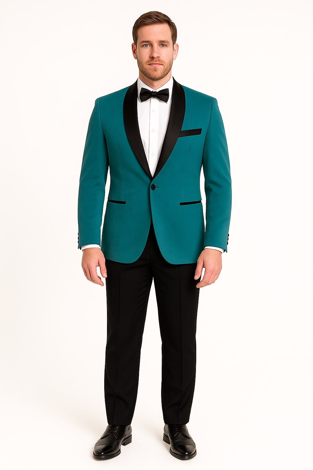 34 Teal Velvet Tuxedo for Men – One Button Black Satin Lapel Formal ...