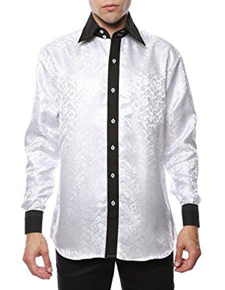 Small Shiny Satin Floral Spread Collar Paisley Dress Club Clubbing ...