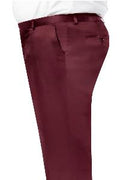 dress Shiny Dress Pants Wine - Sharkskin Pant For Men - Wine Sateen Pants