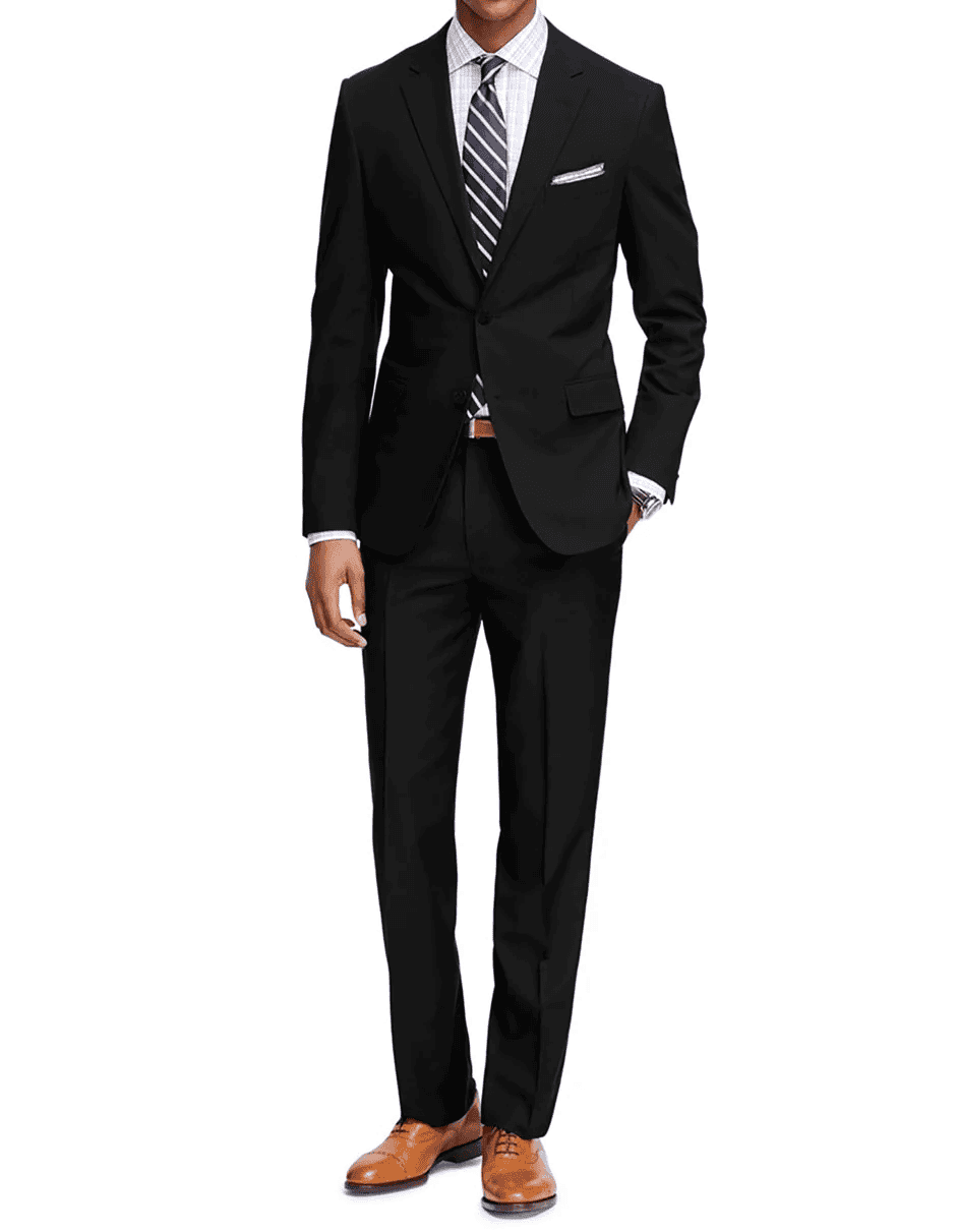 36S All Black Groomsmen Suits Mens Slim Fit Suit Solid Black