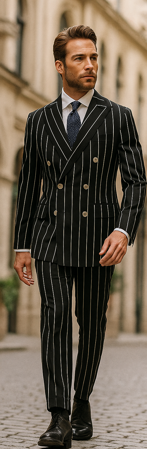 Coat Black Pinstripe Suit - Gangster Suit - 1920's Suit - Double ...