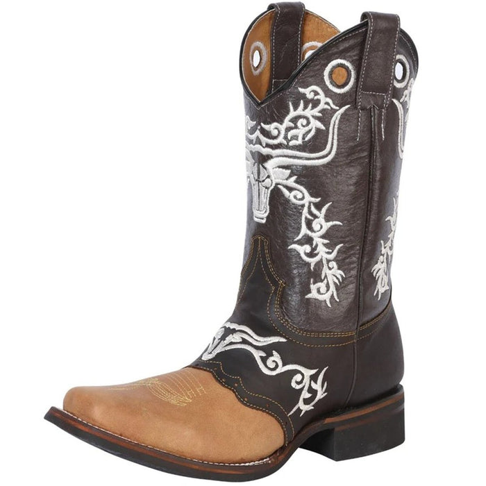 6 Botas Vaqueras de Cuero Crazy con Nobuck Horma Rodeo Color Miel