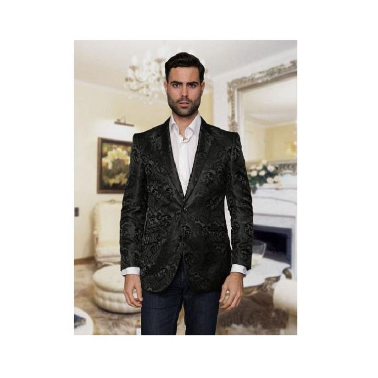 38 Black Floral Suit - Black Flower Suit