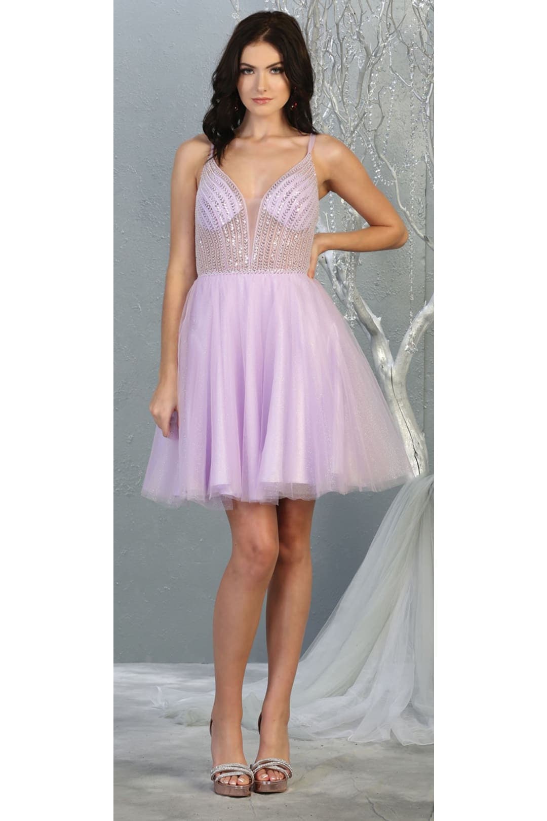 12 Quince Dama Dresses - Short Quinceanera Dresses in Color Lilac