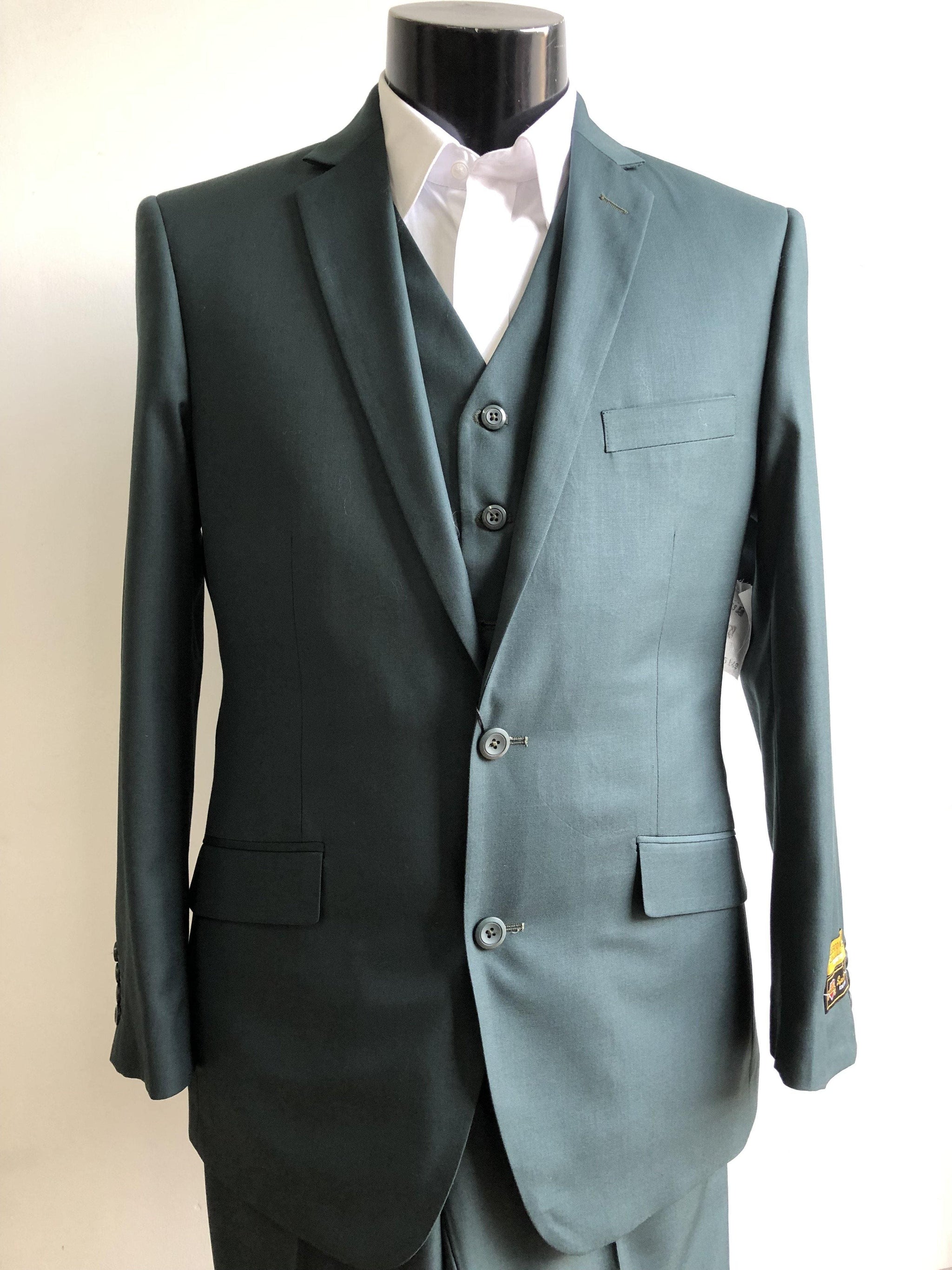 48R Hunter Green Groomsmen Suits - Modern FitSuit suit
