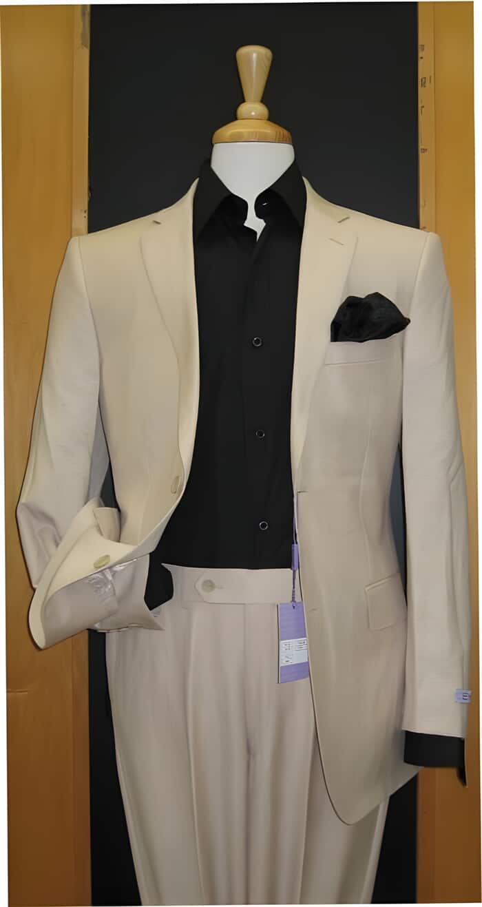 Mens Big and Tall Linen Suits - Natural Fit 2 Button Summer Fabric Suit