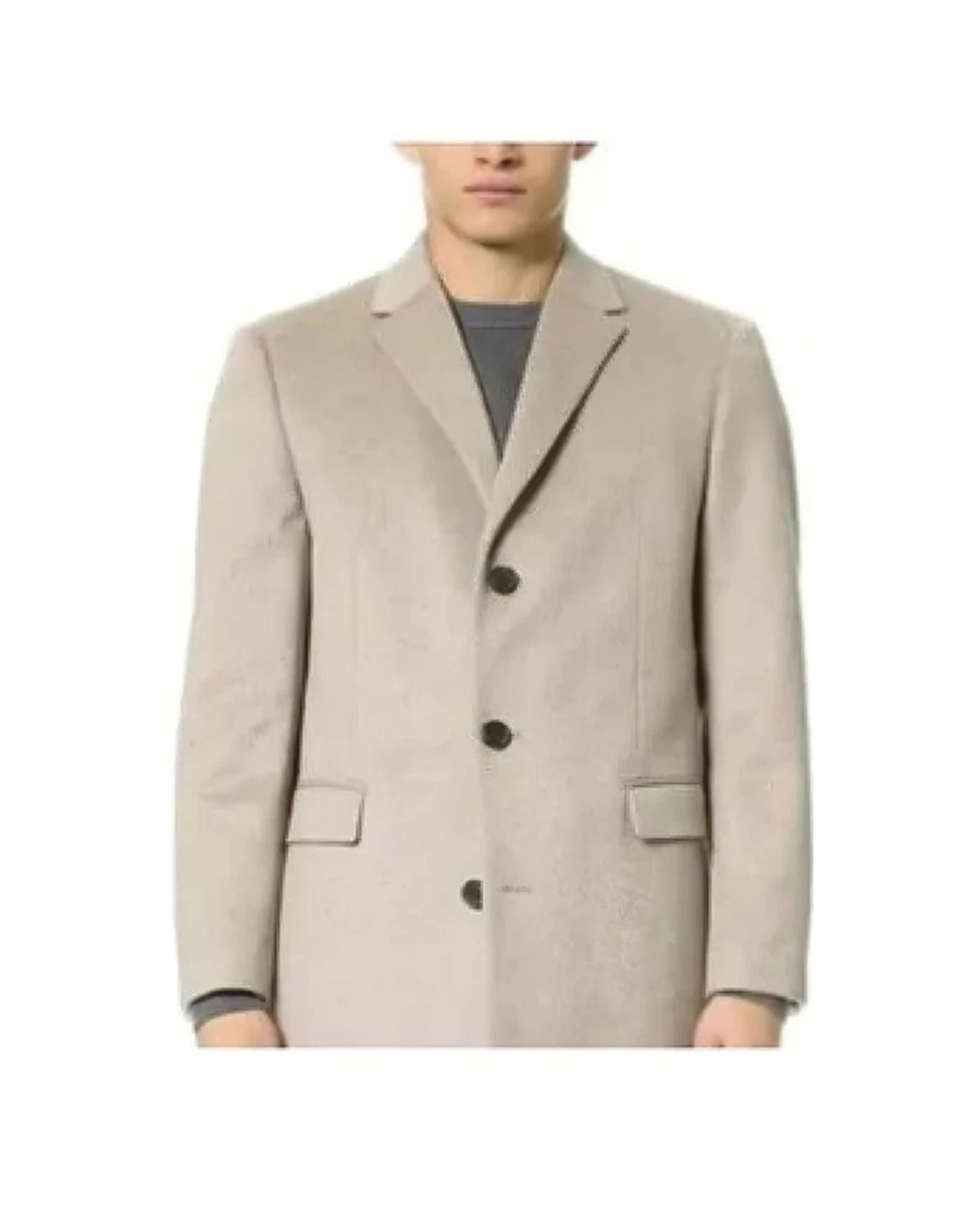 Coat Mens Cashmere Mens Overcoat Sand Color - Light Tan Color