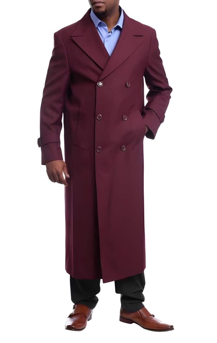 Double Breasted Three Quarter Overcoat - Wool And Cashmere Peacoat