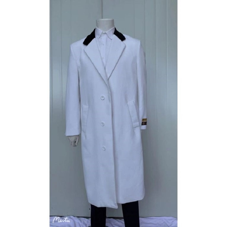 Mens White Overcoat Full Length White Wool Coat And Cashmere Overcoat