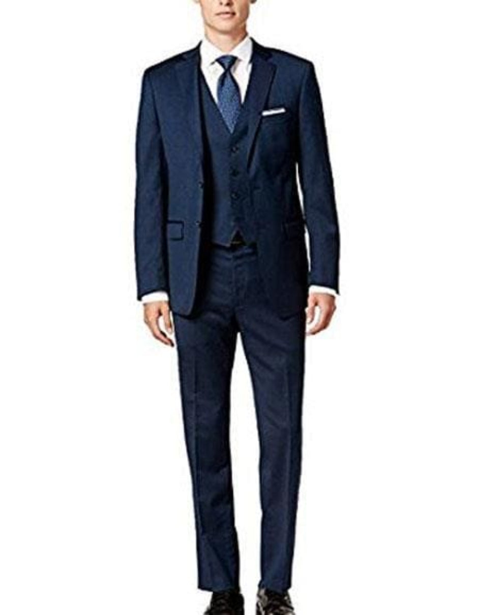 34S Mens Suits - Navy Groomsmen Suits blue suit