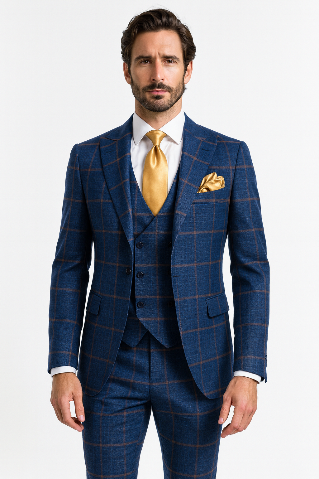 34R Rossi Man Max RM1840 Slim Fit 3-Piece Formal Suit for Men
