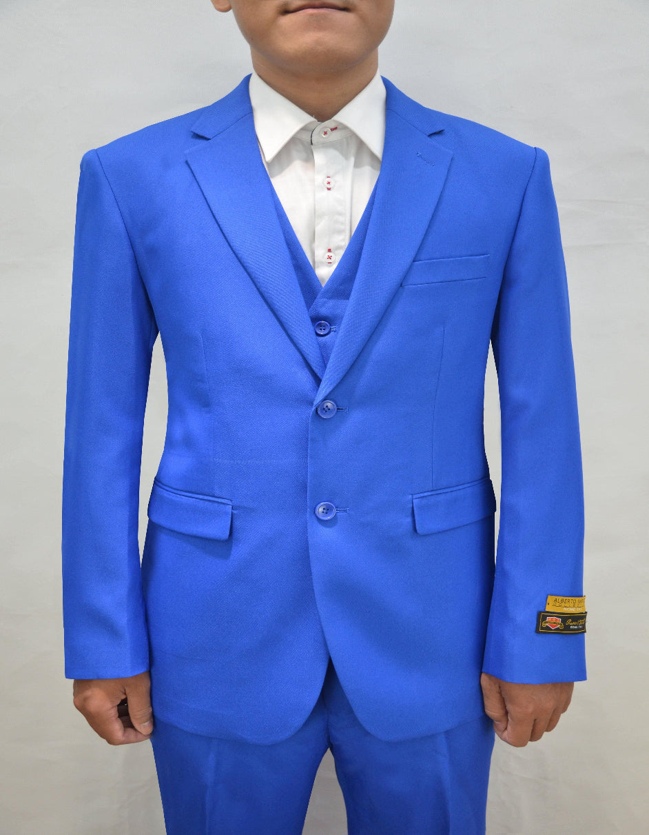 34S Royal Blue Groomsmen Suits - 6 Buttons - Besom Pocket Suit