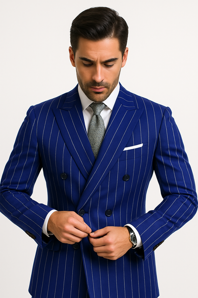 Coat Blue Pinstripe Suit - Gangster Suit - 1920's Suit - New Arrival