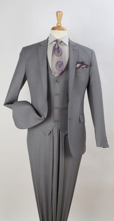 42 Royal Diamond Slim Fit 3 Piece Fashion Suit Low Cut Vest for Men
