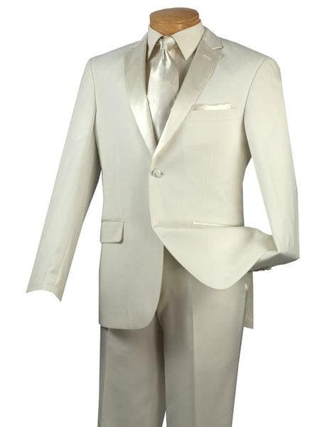 34S Cream Colored Suit - Cream Groomsmen Suit - Slim Fit Suit