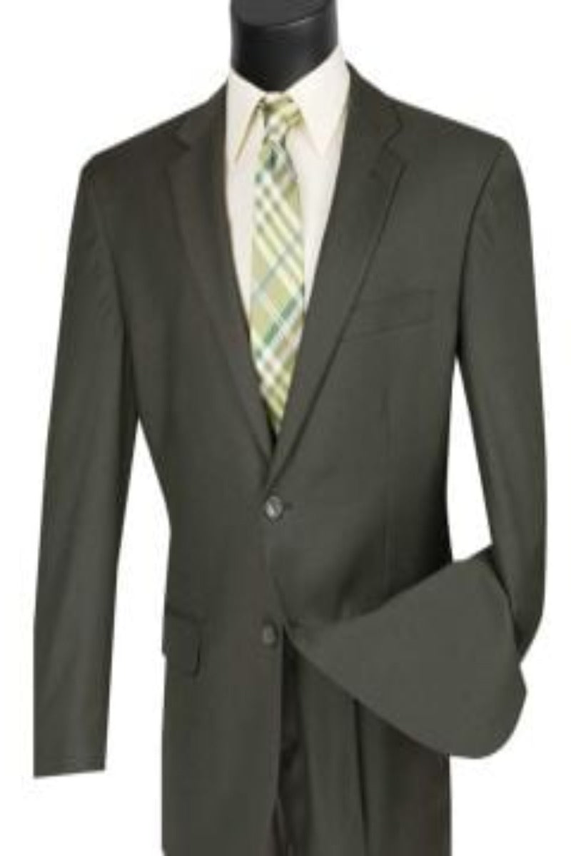 38 Color Vinci Men's 2 Pc Wool-Look Executive Suit Stylish Solid Color