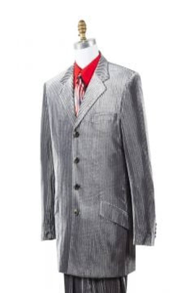 38 Canto Men's 2-Piece Velvet Striped Fashion Suit