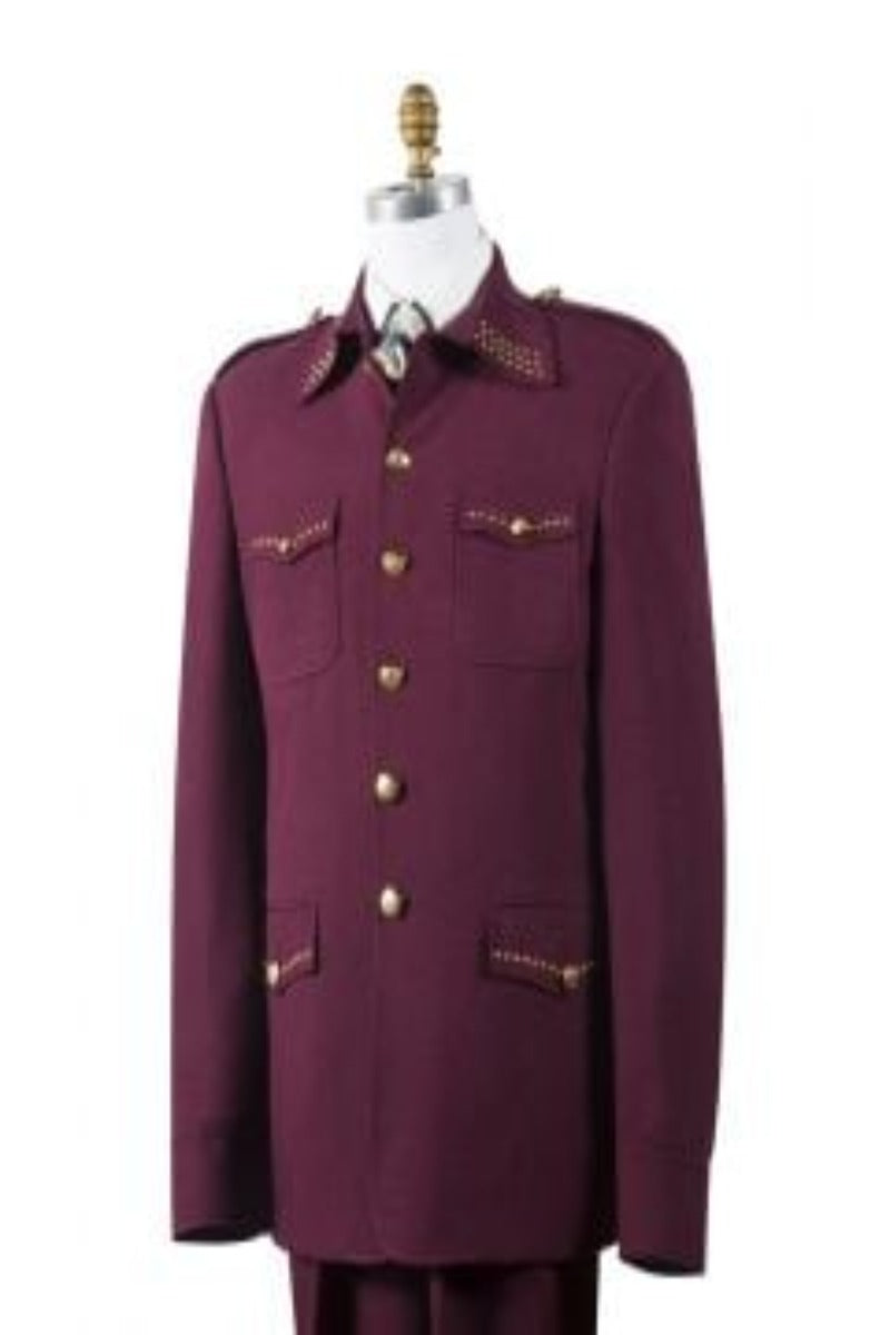 38 Canto Men's 2 Piece Fashion Suit with Gold Buttons and Accents ...