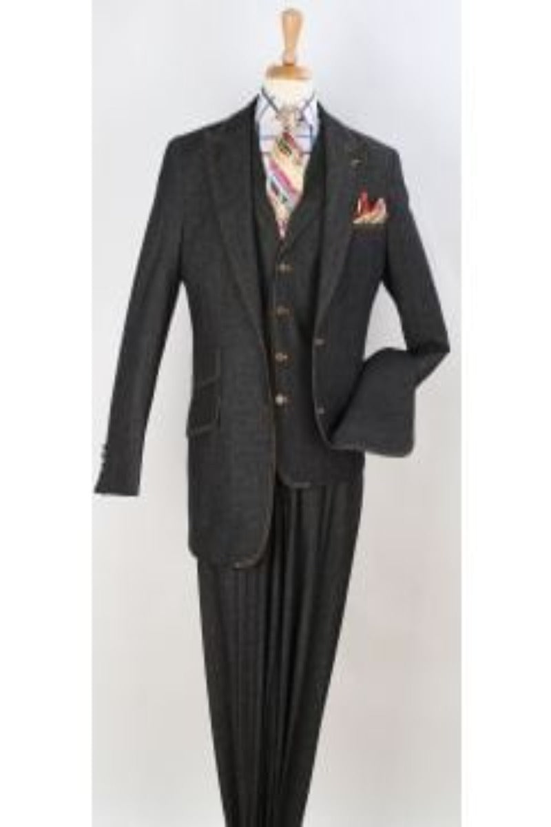 38 Royal Diamond Men's 3pc Cotton Denim Suit - Fashionable & Durable