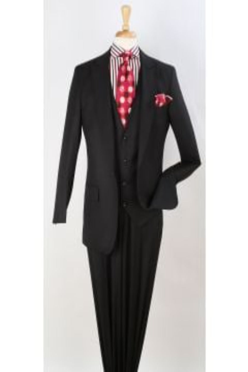 34 Apollo King Men's 3-Piece Fashion Suit - Wide Peak Lapel