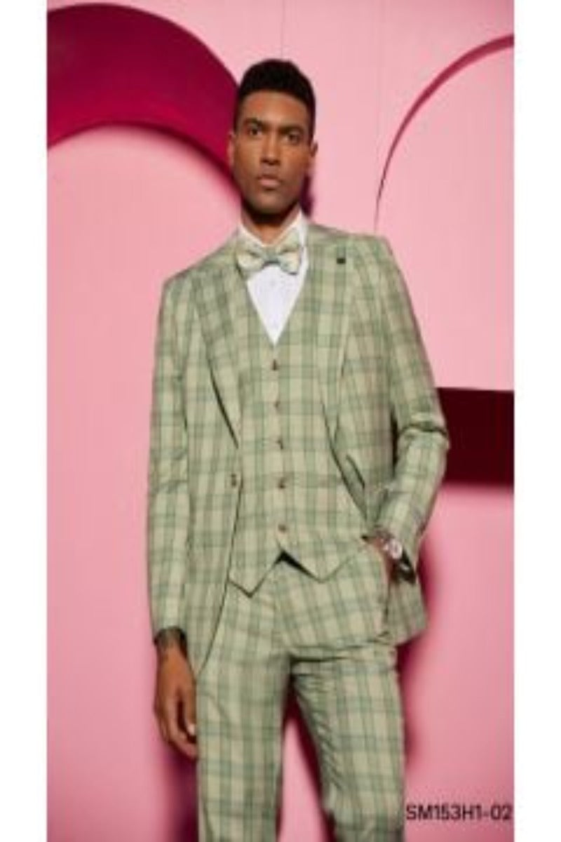 38 Stacy Adams Men's 3-Pc Reversible Vest Hybrid Suit